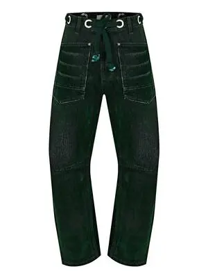 GOC DENIM Flocked Pull-on Barrel Jeans -