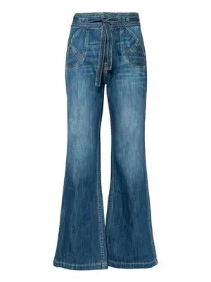 NOEND Bella Seamed Pocket Flare In Bend - Blue