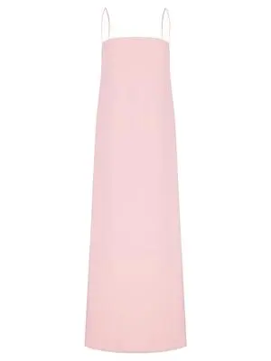 NAZLI CEREN Aella Long Satin Dress In Tint