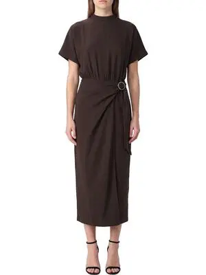 RAME Crêpe Sheath Midi Dress With Draped Waist
