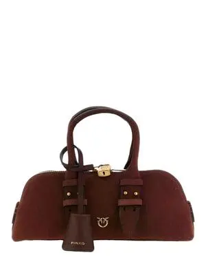 PINKO Love Birds Suede Tote Bag