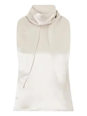 MARIA MCMANUS Scarf-detailed Satin Top