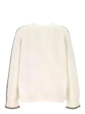 OLIVER LATTUGHI Blanket-stitched Raglan-sleeve Sweater