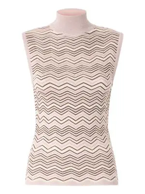 MISSONI Sleeveless Viscose And Cotton Lamé Chevron Top