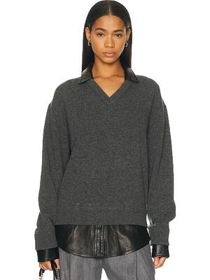 ACNE STUDIOS Krispo Wool And Lamb Leather Sweater