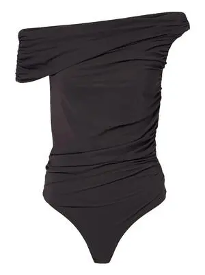 AGOLDE Sherilyn Off-shoulder Bodysuit In Carob - Brown