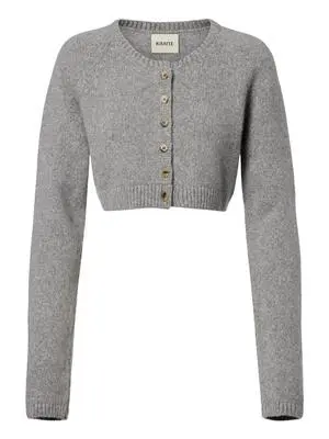 Khaite Cropped Cashmere Cardigan - Grey