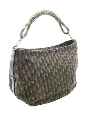 Dior 2000s Monogram Rope Handle Saddle Bag - Brown