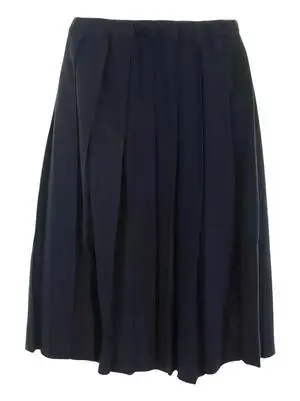 Comme Des Garçons Pleated Wool Mini Skirt - Blue