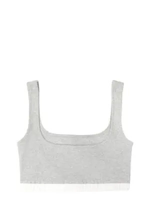 ENTIRE STUDIOS Ribbed Button-detail Bra - Grey