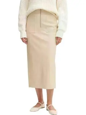 MARC AUREL Zip Pocket Midi Skirt - Neutrals