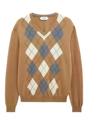 Pringle Of Scotland V-neck Argyle Sweater - Neutrals
