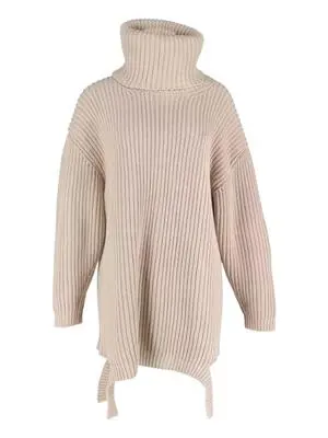 Balenciaga Roll-neck Asymmetric Sweater - Neutrals