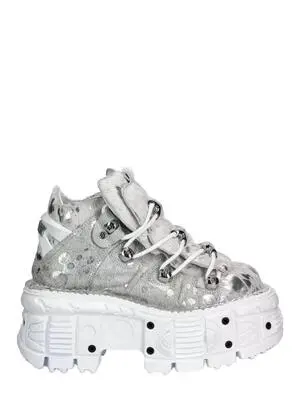 NEW ROCK Platform Sneakers With Metallic Embellishments - Grey