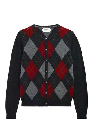 Pringle Of Scotland Argyle Crew-neck Cardigan - Grey