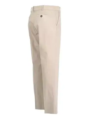Agnona Beige Belt Loops Straight-leg Button-closure Trousers - Neutrals