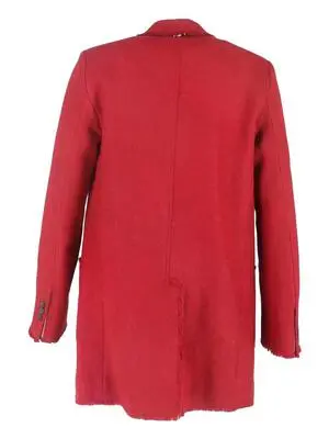 Thom Browne Single-breasted Frayed Blazer - Red