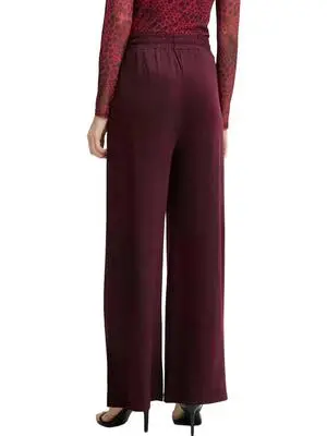 MARC AUREL Elasticated Wide Leg Trousers - Red