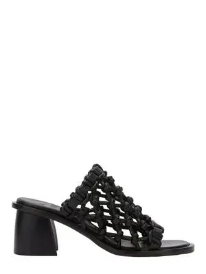ODISSI Nour Braided-vamp Sandals - Black