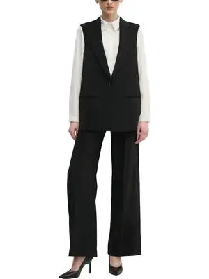 MARC AUREL Button Tailored Gilet - Black