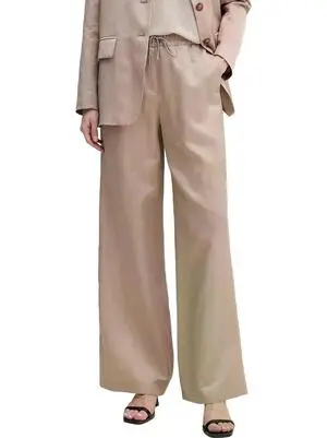 MARC AUREL Wide Leg Drawstring Trousers - Neutrals
