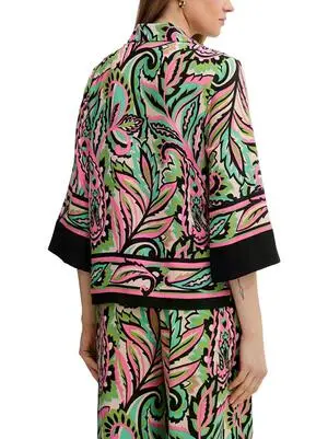 Joseph Ribkoff Three-quarter Sleeve Printed Blouse - Neutrals