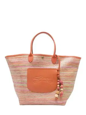 Longchamp Le Pliage Striped Appliqué Tote Bag - Neutrals