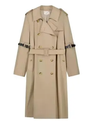 Coperni Double-breasted Belted Trench Coat - Neutrals