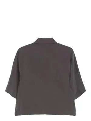 ALYSI Short Sleeve Silk Shirt - Grey