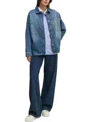 MOS MOSH Striped Button-down Shirt - Blue