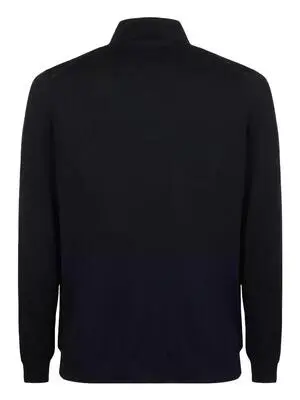 SLOWEAR Long Sleeve Knit Polo Shirt - Blue