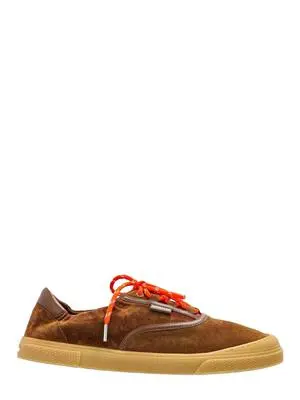 Moncler Lace-up Suede Sneakers - Brown