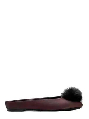 SIMONMILLER Riad Mules With Pom-pom Detail - Brown