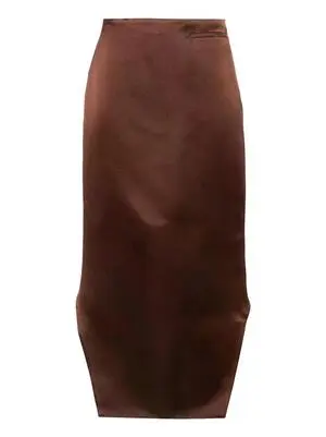 Givenchy High-low Hem Satin Skirt - Brown