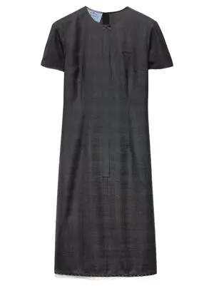 Prada Checked Wool Dress - Grey