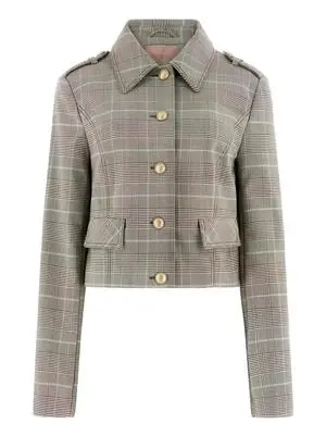 GUESS Checked Cropped Jacket