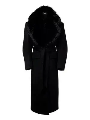 ROTATE BY BIRGER CHRISTENSEN Faux-fur-collar Coat - Black