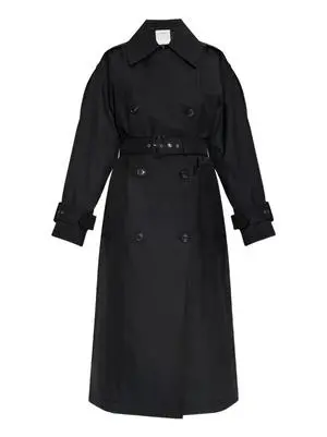 Sportmax Double-breasted Trench Coat - Black