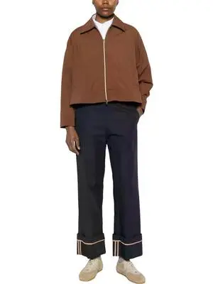 Herno Cuffed Flared Trousers Blue