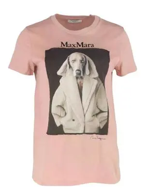 Max Mara Dog-print T-shirt Pink