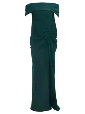 RHEA COSTA Maxi Dress With Draped Detail - Green