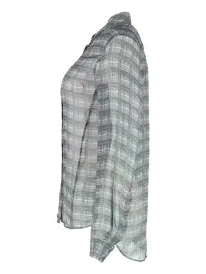 Theory Checked Silk Shirt - Grey