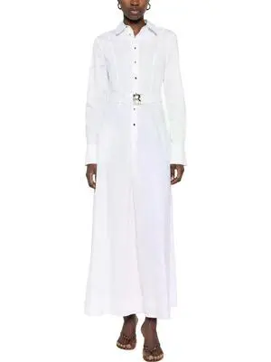 BLUGIRL Belted Collared Maxi Dress - White
