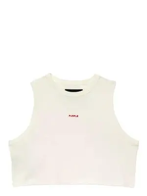 PURPLE BRAND Wordmark Sleeveless Tank Top - Neutrals