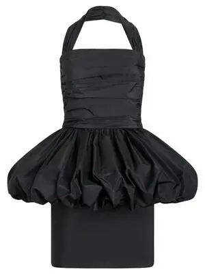 PATOU Halterneck Mini Dress With Gathered Bodice And Balloon Skirt - Black