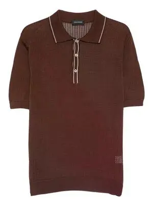 Tagliatore Buttoned Polo Shirt - Brown
