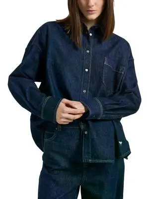 Max Mara Denim Shirt With Chest Pocket - Blue