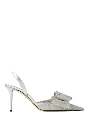 Mach & Mach Embellished Slingback Pumps - Silver