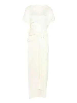 Bondi Born Sleeveless Boat Neck Maxi Dress With Pearl Tie Detail - Neutrals