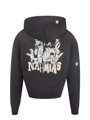 NAHMIAS Flower Graphic Zip-up Hoodie - Black